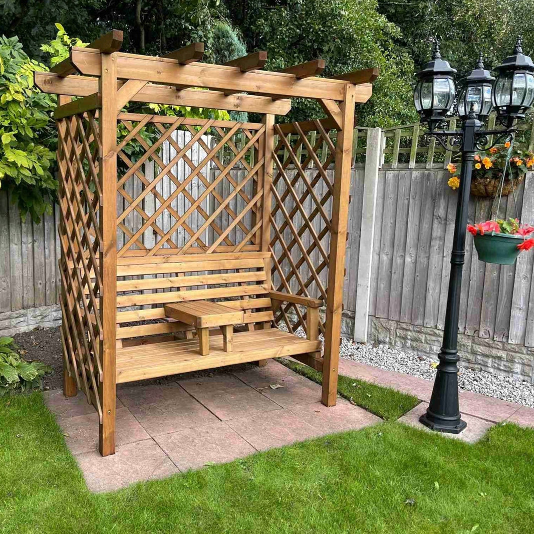 Garden Arbours | Redwood Arbours with Seating – Duckpaddle
