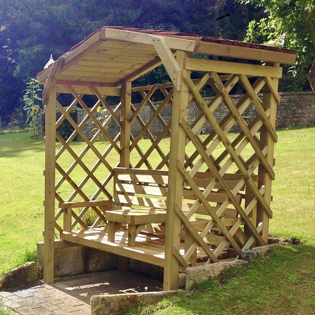 Garden Arbours | Redwood Arbours with Seating – Duckpaddle